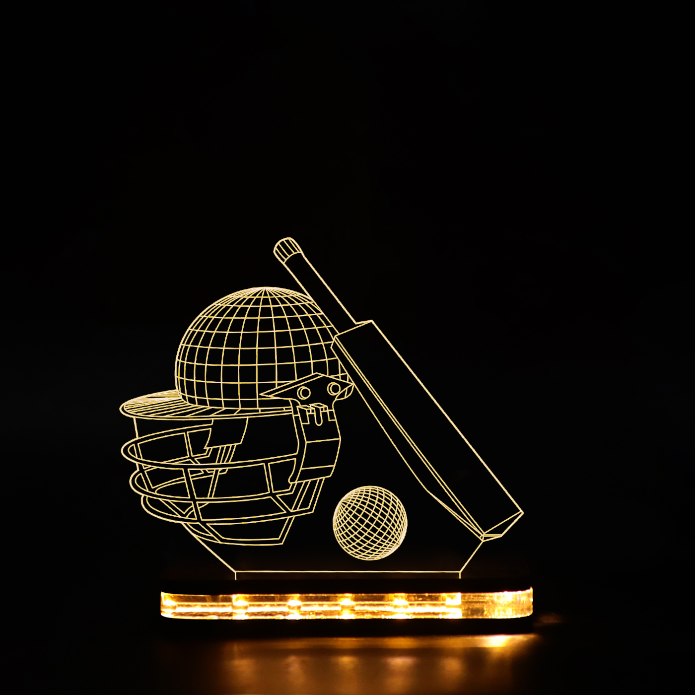 3D Illusion Cricket Kit Design Lamp