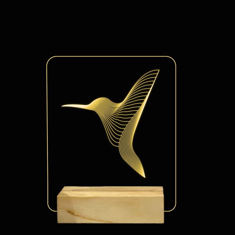 Line-Art Kingfisher Bird Design Lamp