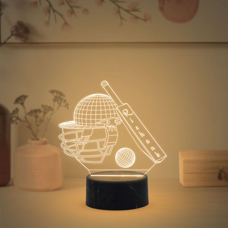 3D Illusion Cricket Kit Design Lamp