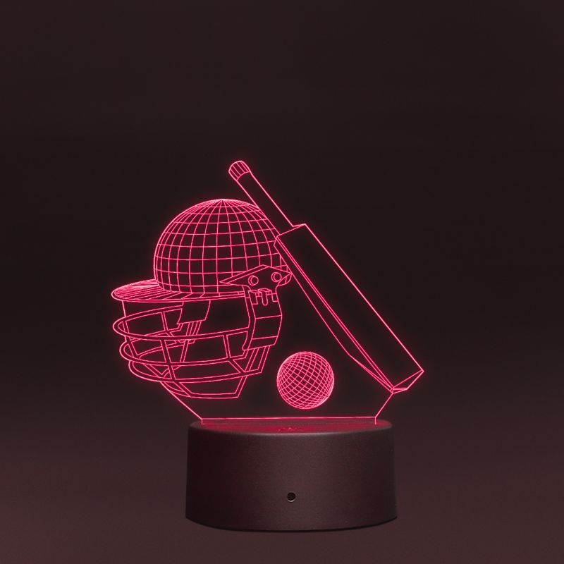 3D Illusion Cricket Kit Design Lamp
