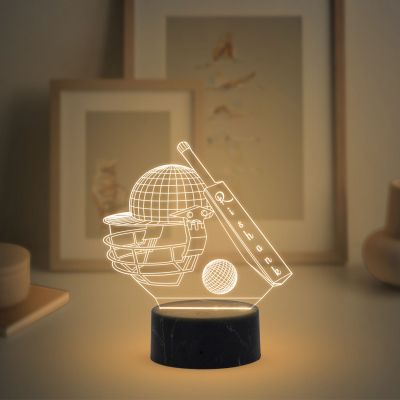 3D Illusion Cricket Kit Design Lamp