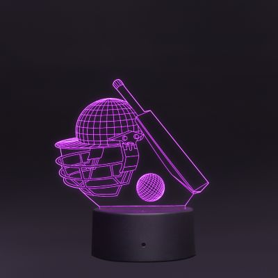3D Illusion Cricket Kit Design Lamp