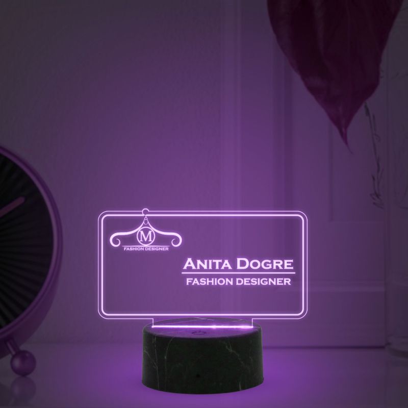 Fashion Designer Name Plate Withe Customized Name