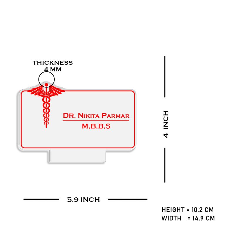 Doctor Name Plate With Customized Name