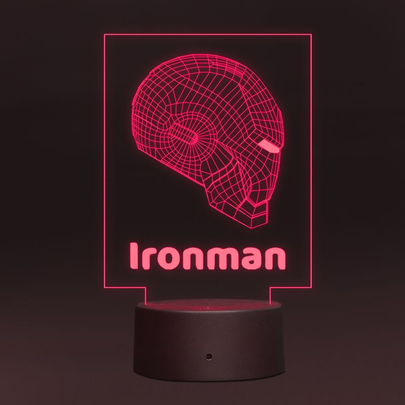 3D Iron Man Head Night Lamp