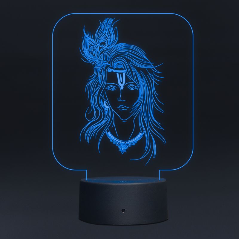 Lord Krishna Design Night Lamp