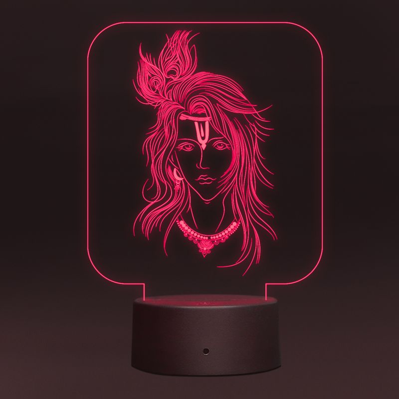 Lord Krishna Design Night Lamp
