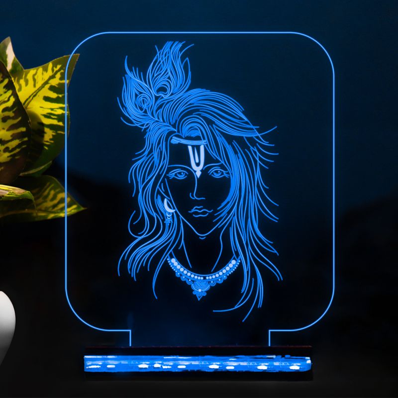 Lord Krishna Design Night Lamp