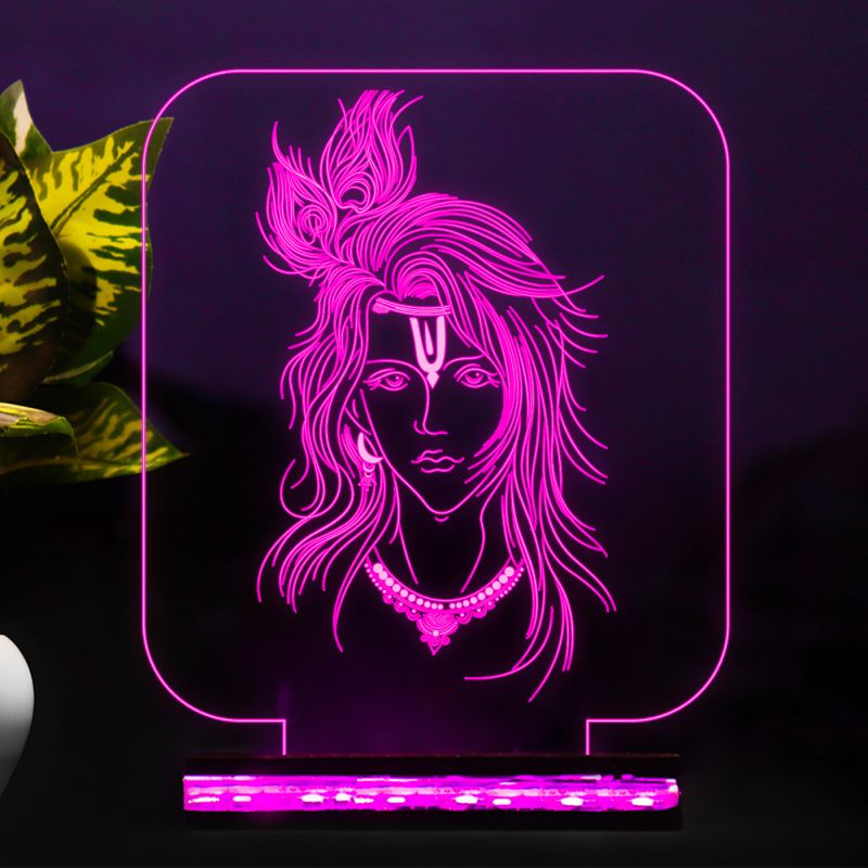 Lord Krishna Design Night Lamp