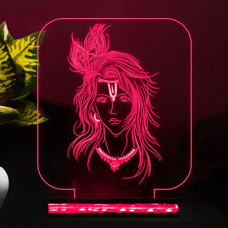 Lord Krishna Design Night Lamp