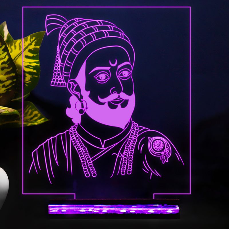 Chhatrapati Shivaji Maharaj Design Night Lamp