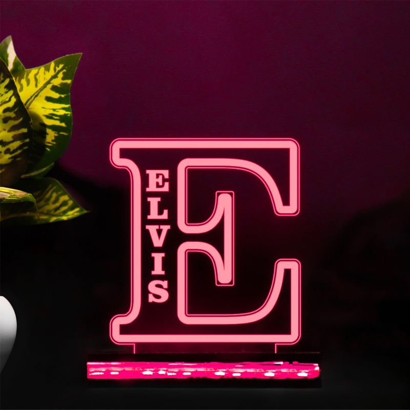 (E) Alphabet Design Name Night Lamp With Customized Name