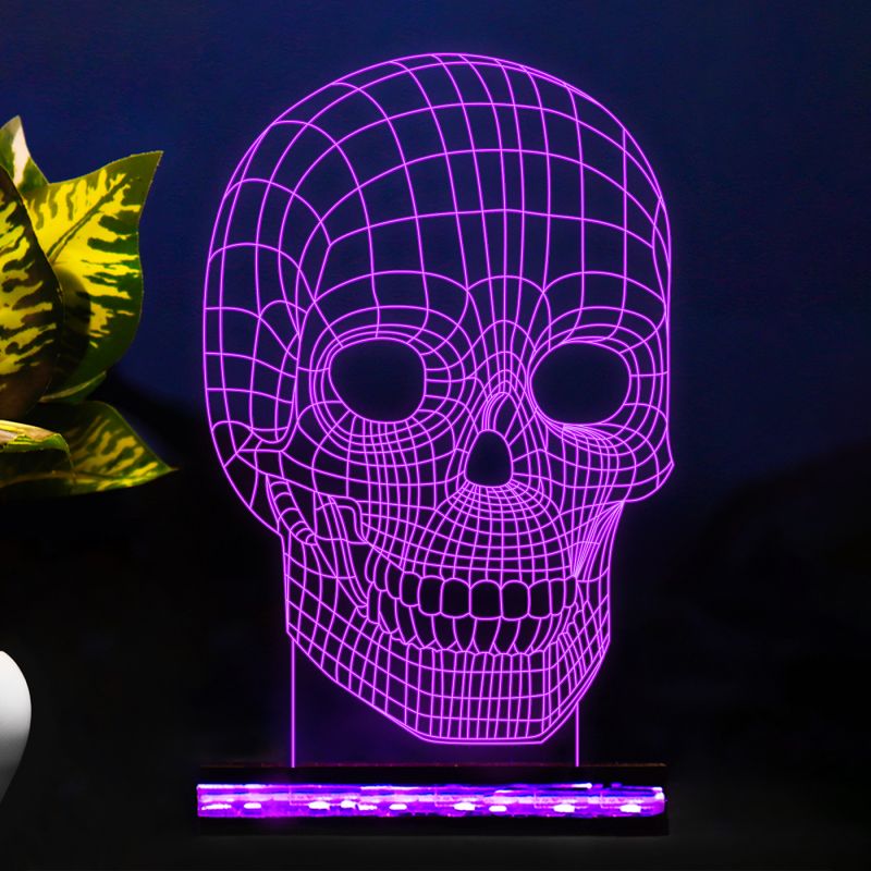 3D Illusion Skull Design Night Lamp