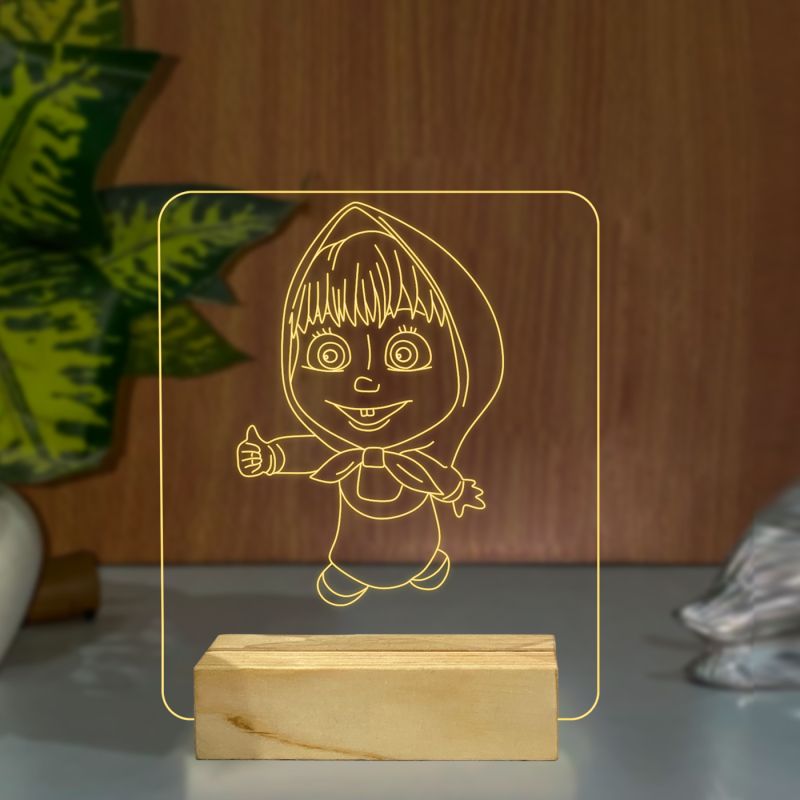 Masha Character From Masha And The Bear Show Design Night Lamp