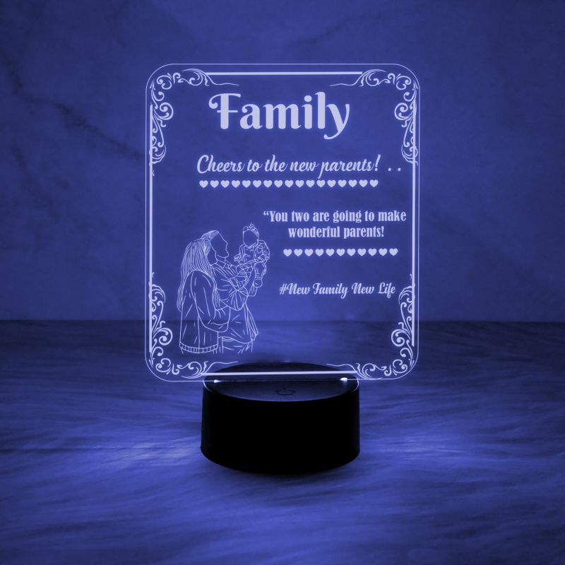 Congratulations Gift for New Parents | Acrylic Led Night Lamp with ...