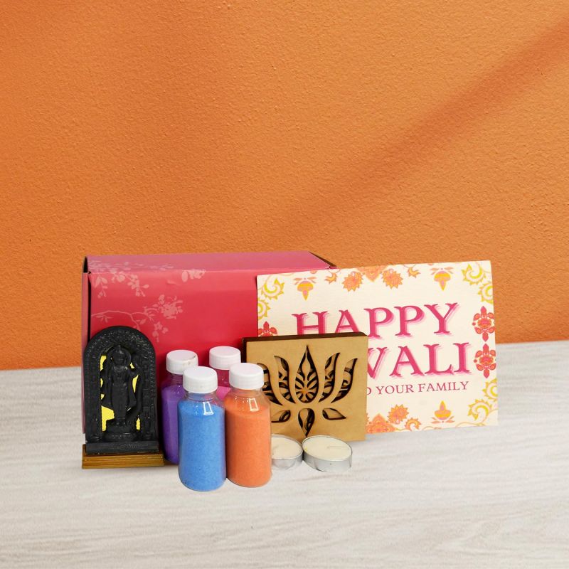 Rangoli Making Kit with Lord Ram Idol | 10 Different Design MDF Rangoli ...