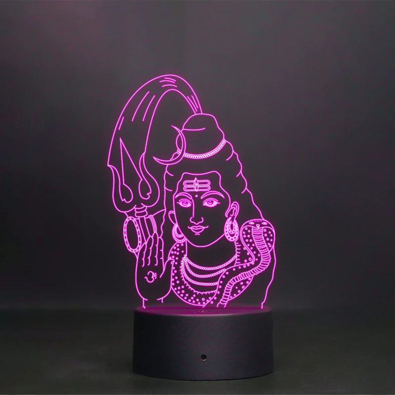 3D Lord Shiva Acrylic Night lamp 7 Color Changing Light with Remote Control