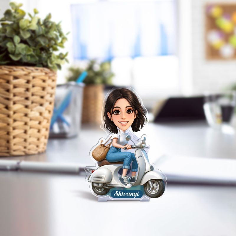 Personalized Scooty Rider Girl Bobblehead with Moving Head – Custom ...