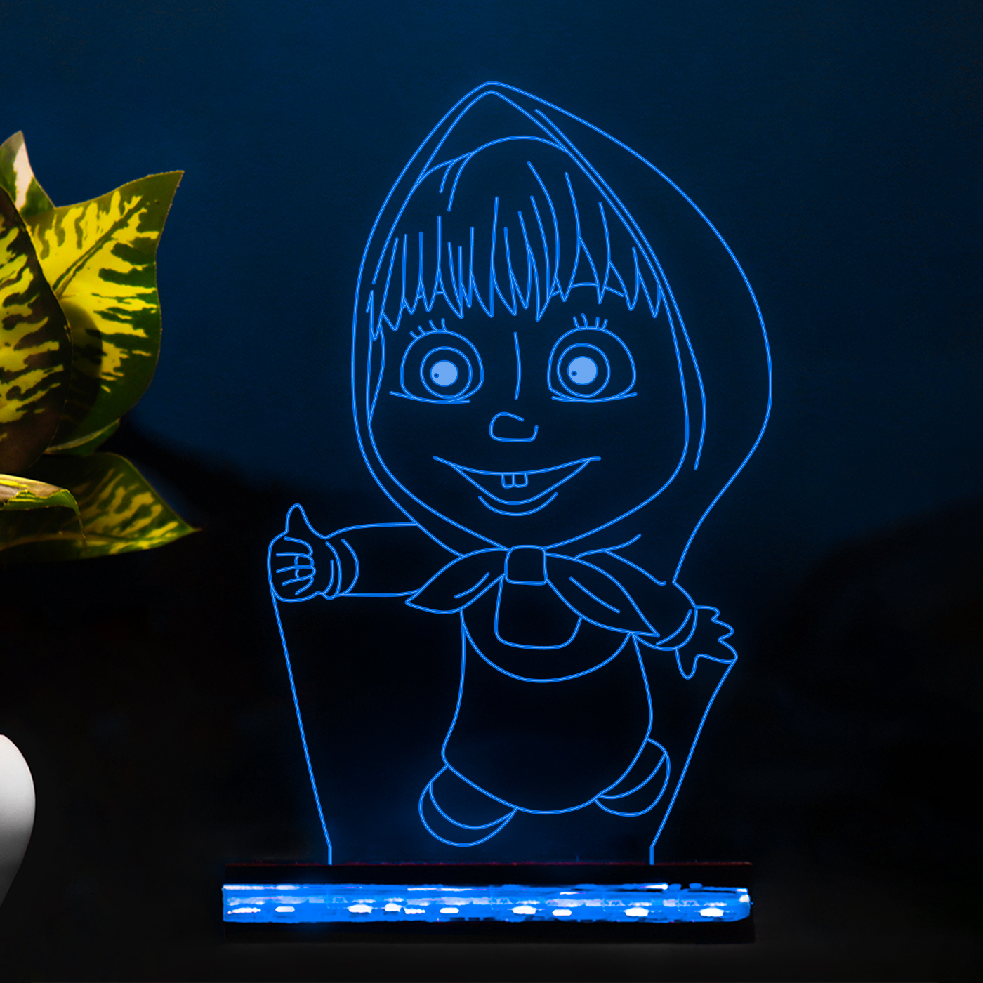 Masha Character From Masha And The Bear Show Design Night Lamp